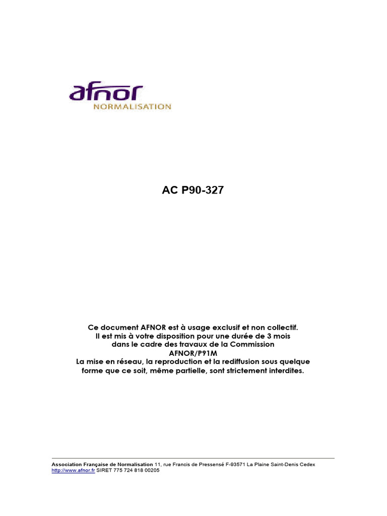 Wed Nov 25 21:53:22 2015 - Ce Document AFNOR Est À Usage Exclusif Et ...