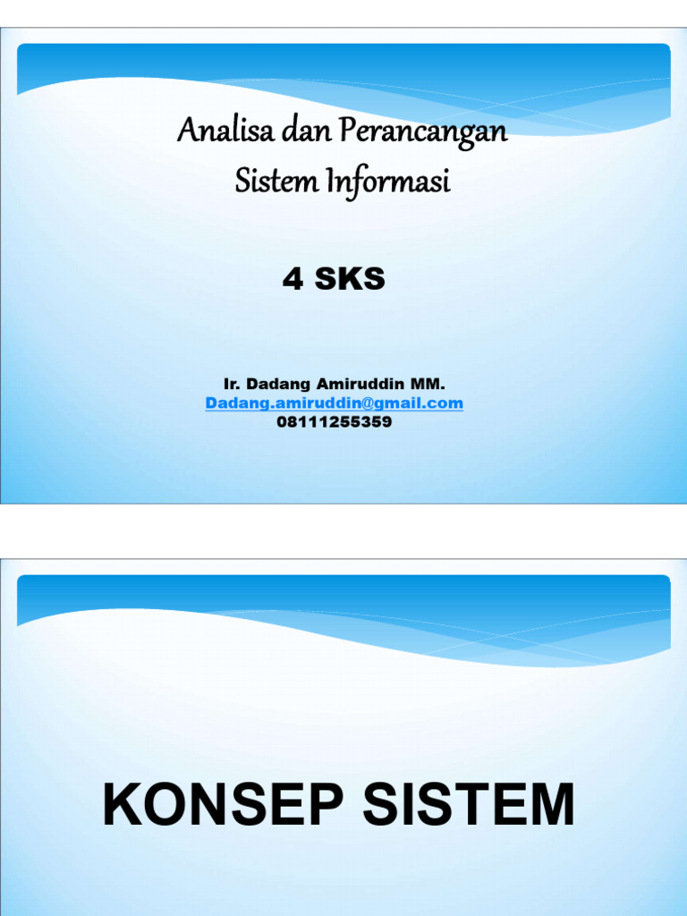 Analisa Dan Perancangan Sistem Informasi | PDF