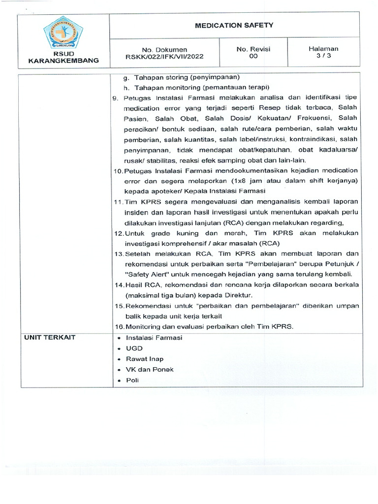 Sop Medication Safety | PDF