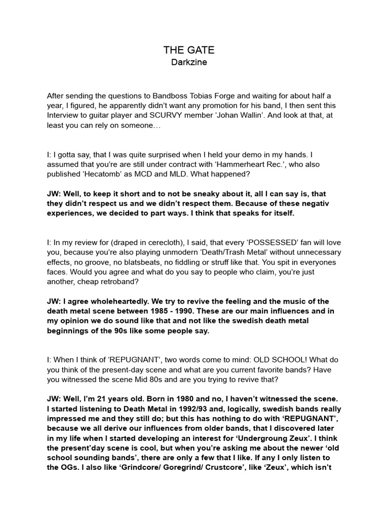 Interview THE GATE | PDF