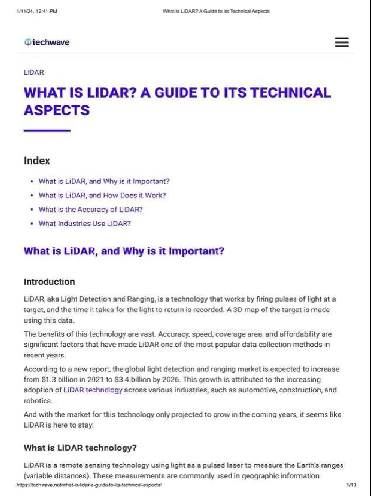 LIDAR | PDF
