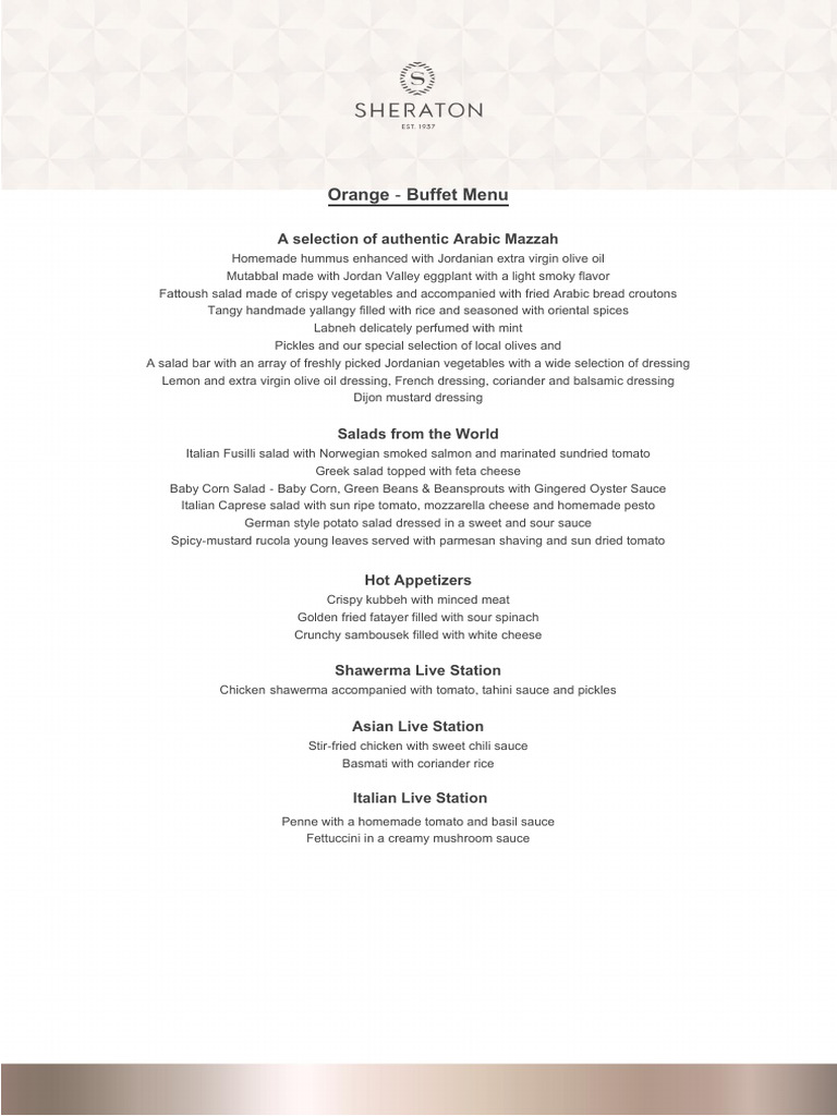 Orange - Private Buffet | PDF