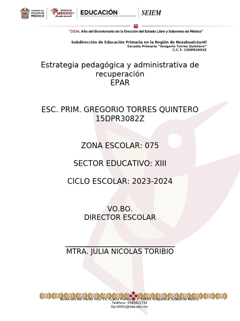 EPAR Gregorio Torres Quintero | PDF