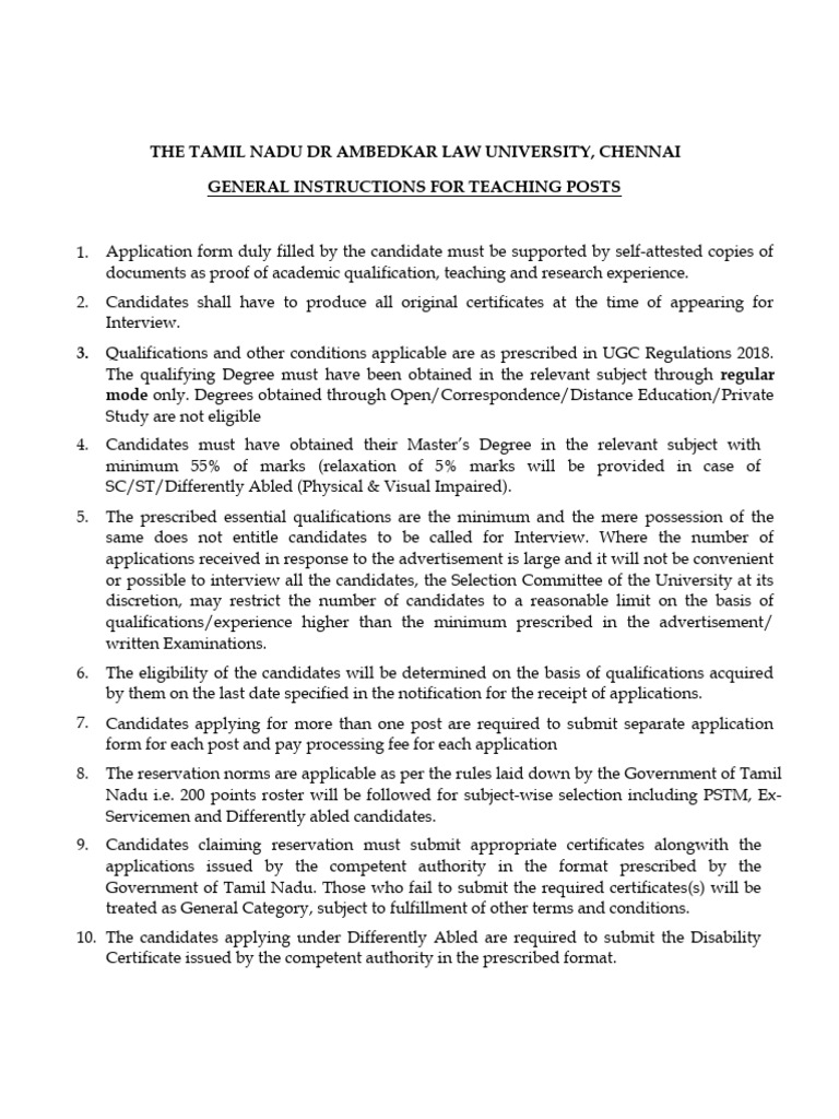 General Instructions | PDF
