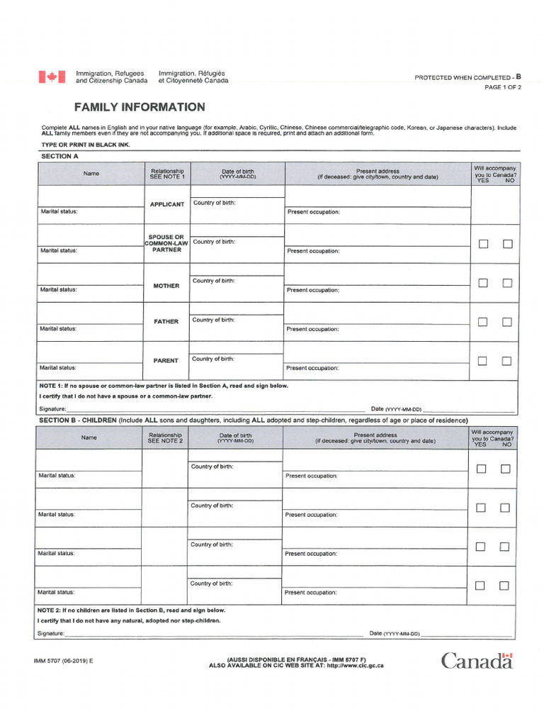 Canada Form | PDF