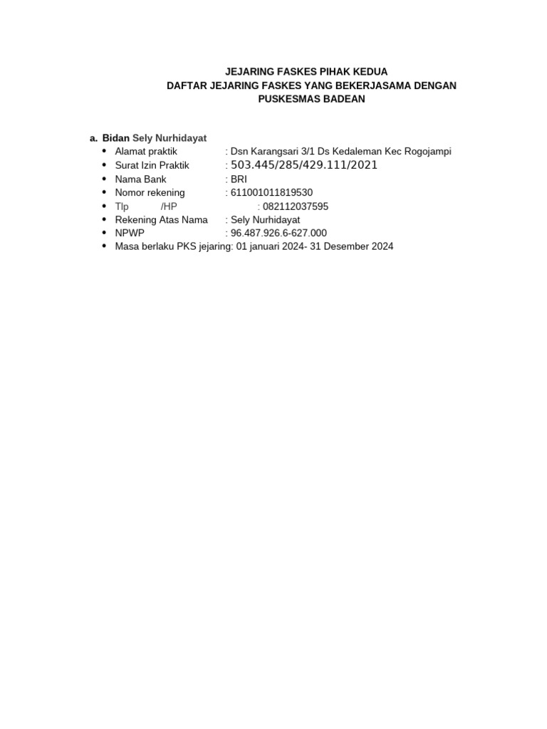 A. LAMPIRAN PKS INDUK (JEJARING) LAMA | PDF