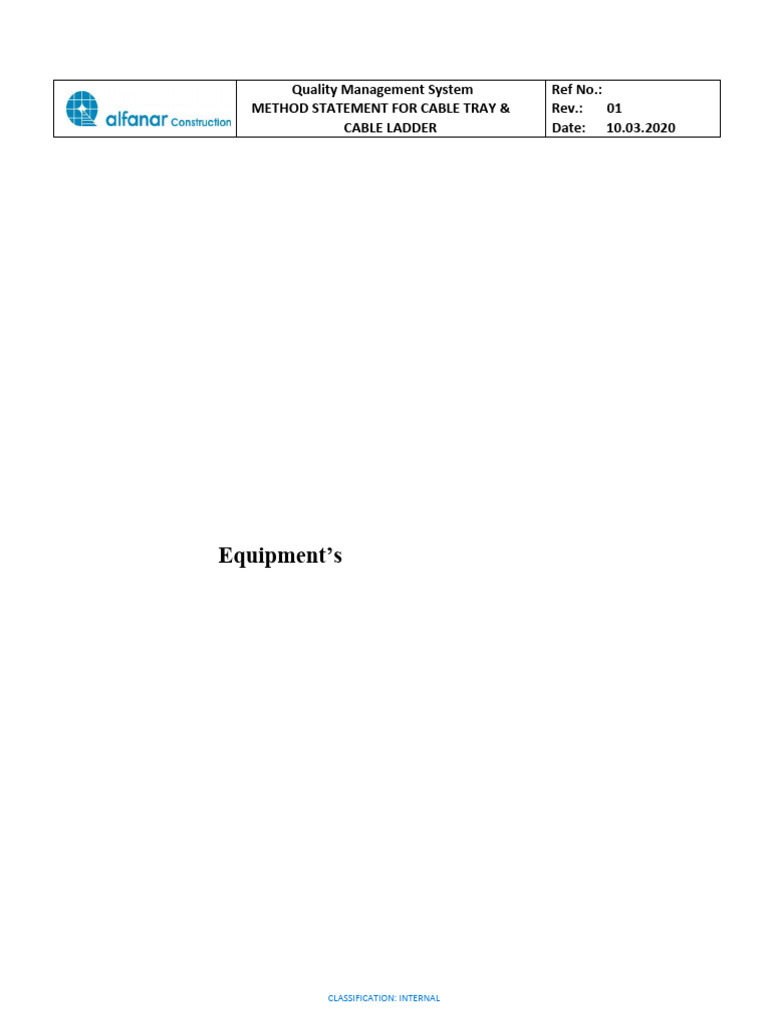 3-2-1. MoS Installation of Cable Tray & Ladder | PDF