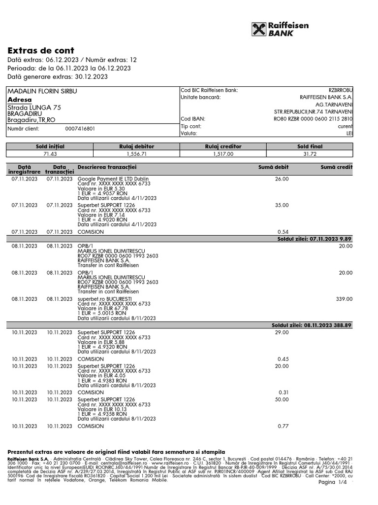 Extras de Cont 06122023 | PDF