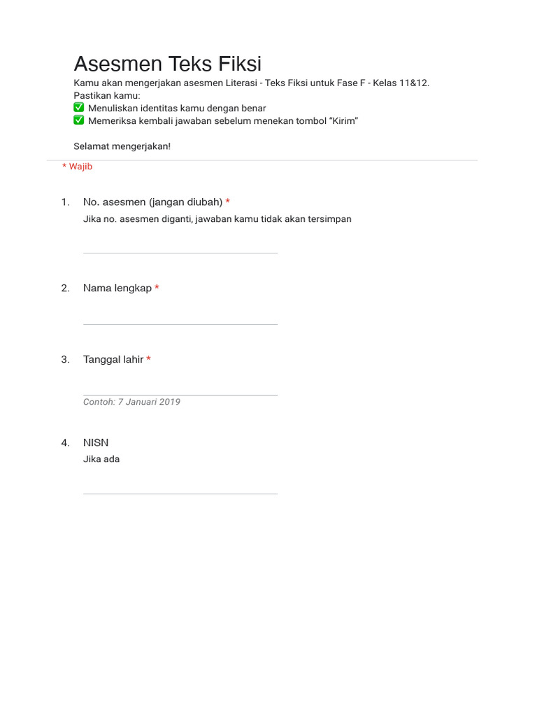 Literasi-Fase F (Kelas 11 - 12) - Teks Fiksi (Paket 1) - SOAL | PDF