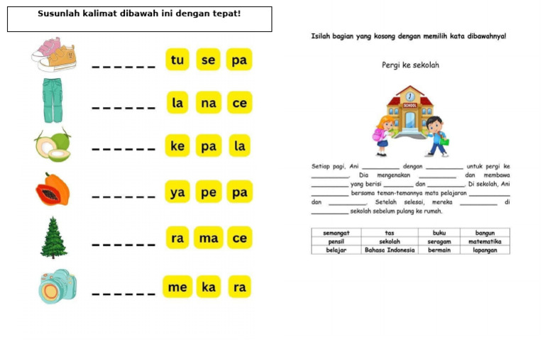 LKPD Menyusun Kata | PDF