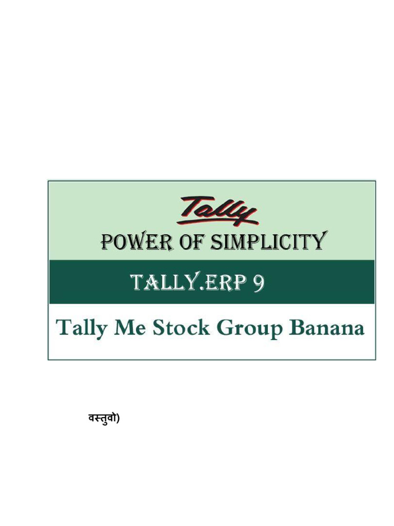 Tally Stock Book | PDF