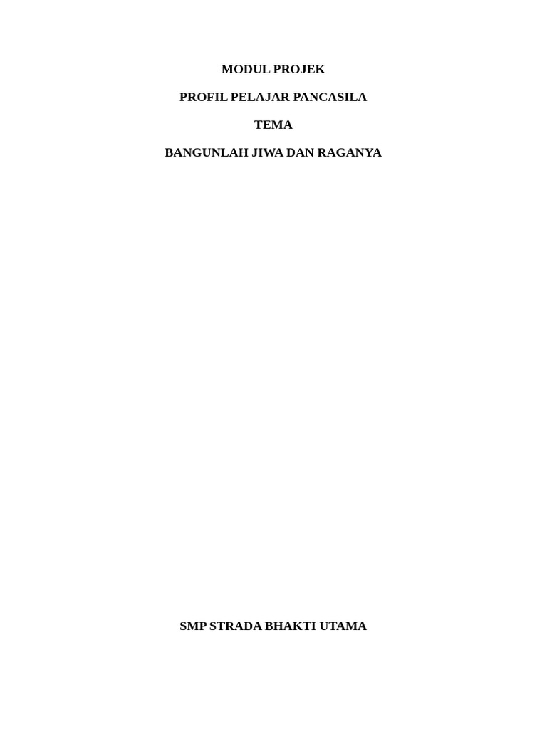 Modul Projek Bangunlah Jiwa & Raga | PDF