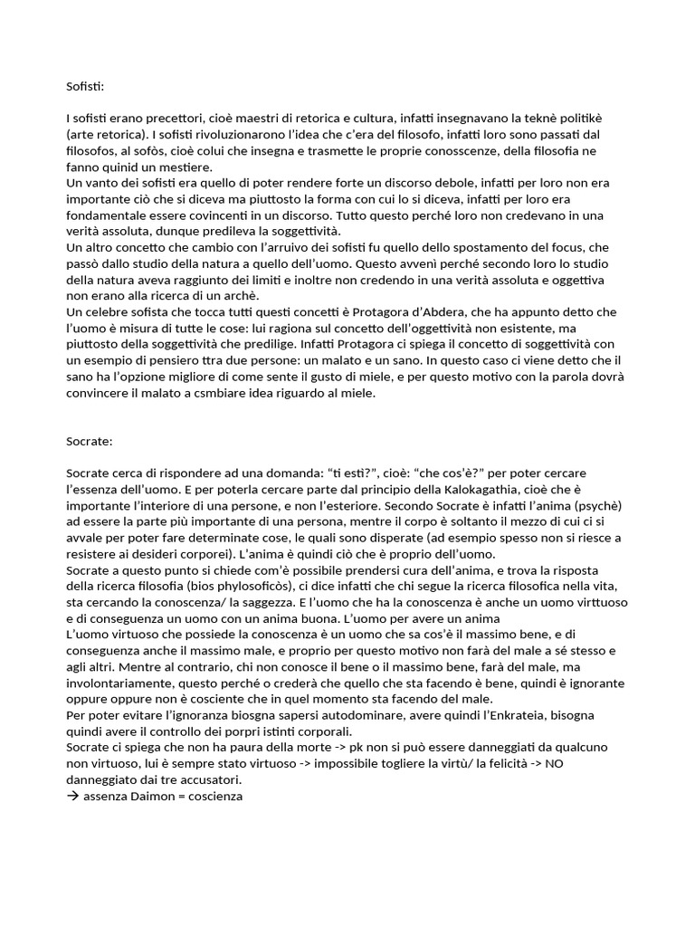 Sofisti + Socrate | PDF