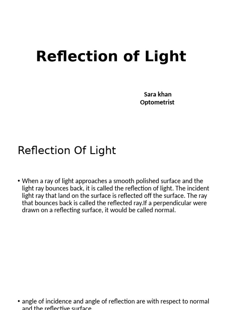 Reflection of Light | PDF