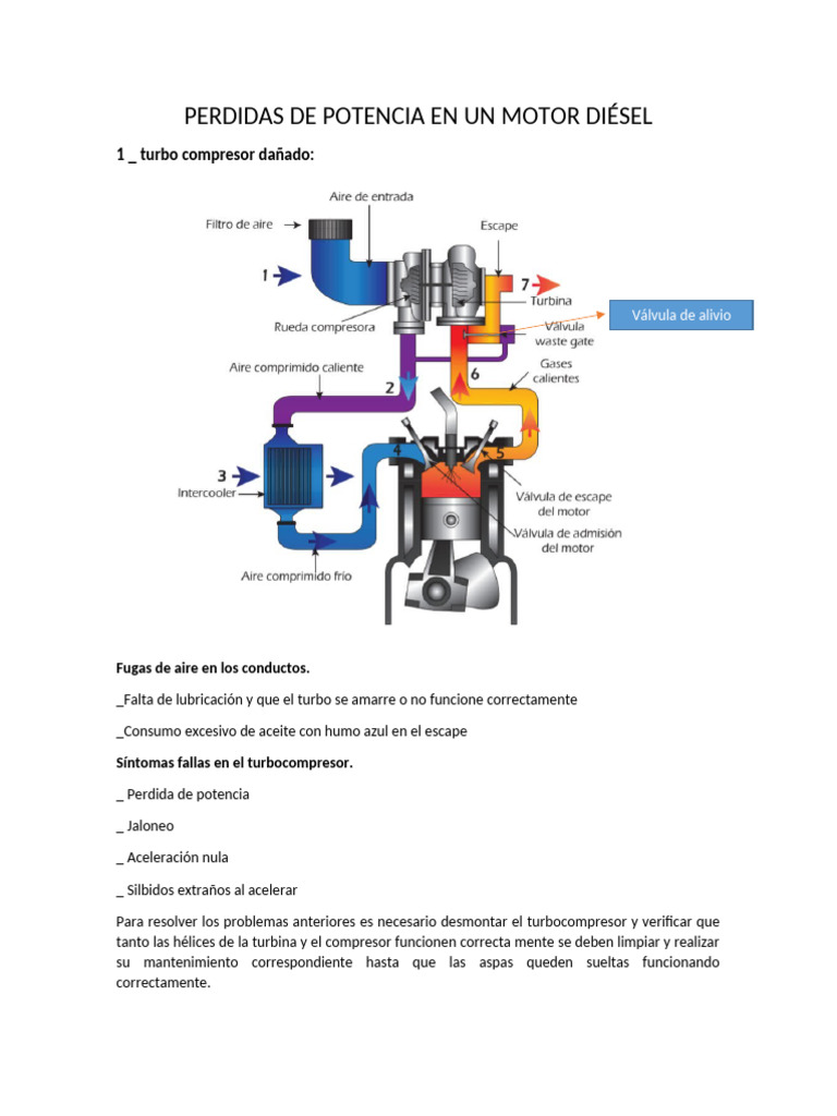 Perdidas de Potencia en Un Motor Diésel | PDF
