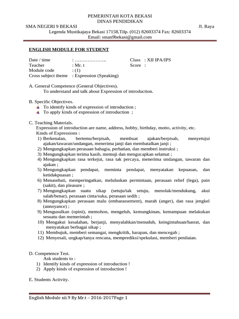 English Module Xii.9 | PDF