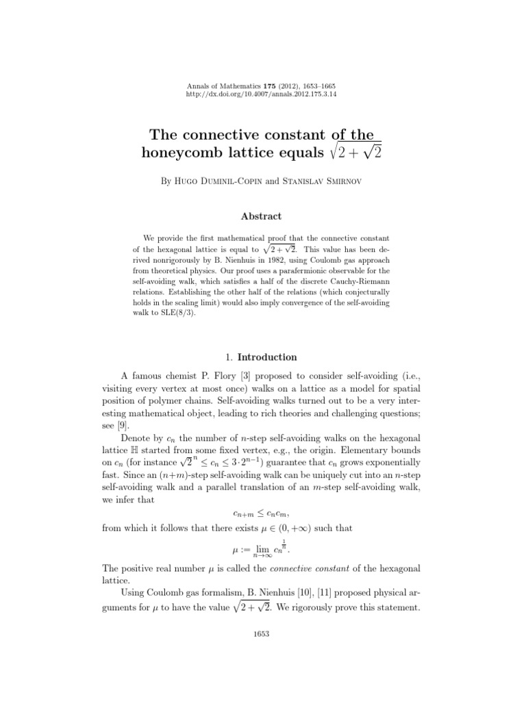 Math Proof: Honeycomb Lattice Constant | PDF | Mathematical Concepts ...