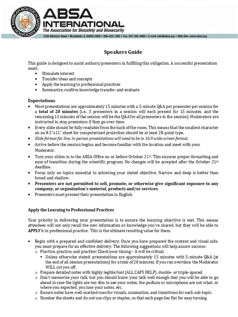 Speakers Guide-Platform 120423 | PDF