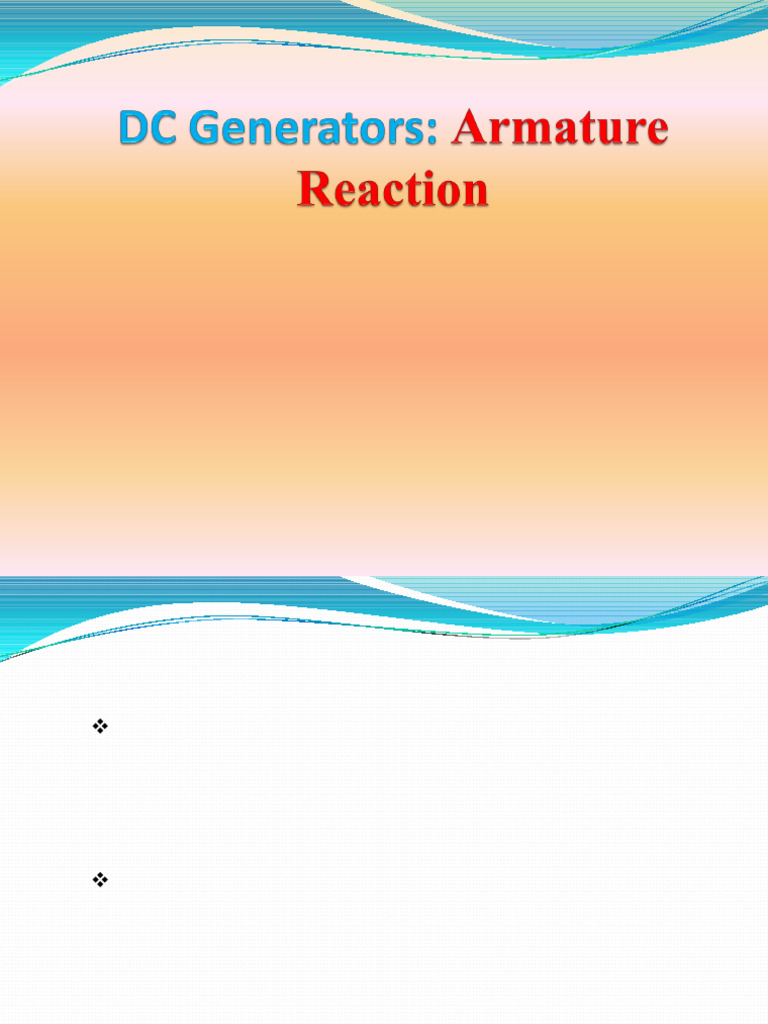 Understanding Armature Reaction in DC Generators | PDF | Electric Generator | Technology ...