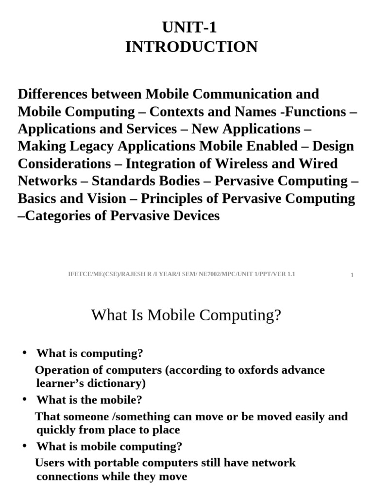 Unit 1 PPT Mapc | PDF