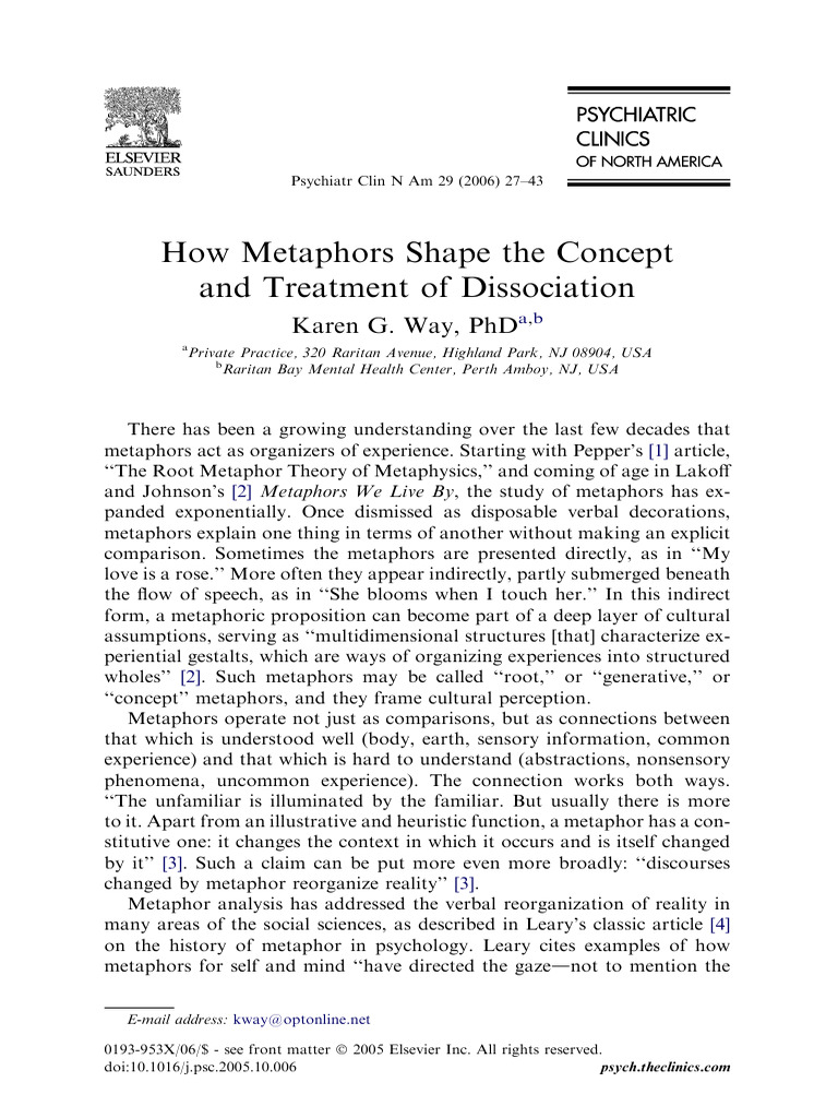 How Metaphors Shape The Concept and Treatment of D | PDF