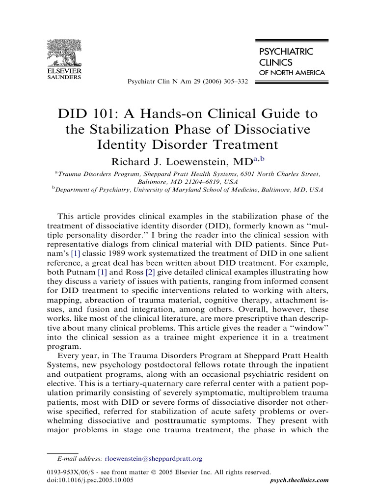 DID 101 A Hands On Clinical Guide To The Stabiliz | PDF