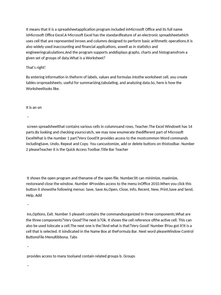 Ms Excel Pdf