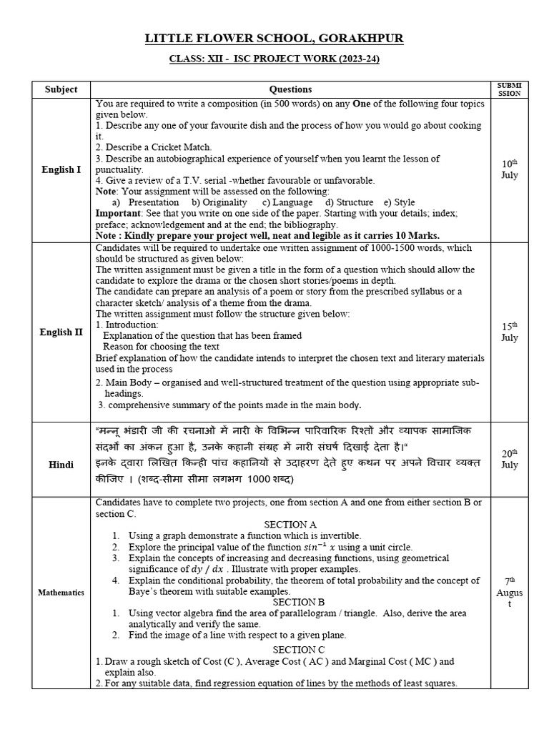 ISC Project Work - 12 | PDF