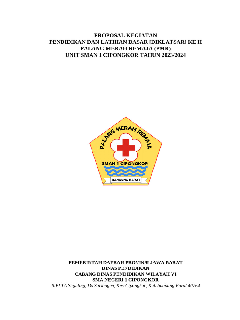 Proposal Diklatsar 1 PMR Unit Smancip | PDF