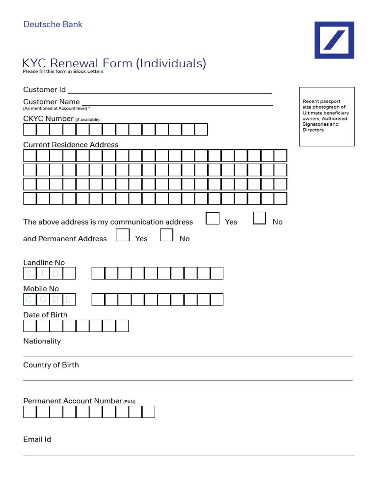KYC Renewal Form Individual V1 | PDF | Law