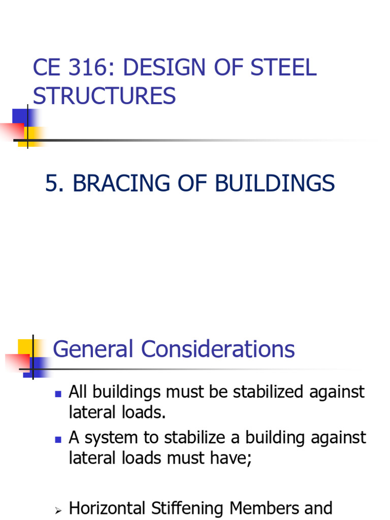 lecture9-BRACING OF BUILDINGS | PDF