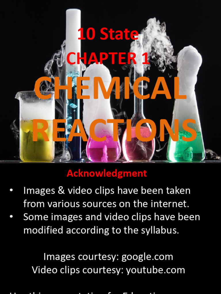 Chemical Reactions PPT For STF-1 | PDF | Chemical Reactions | Redox