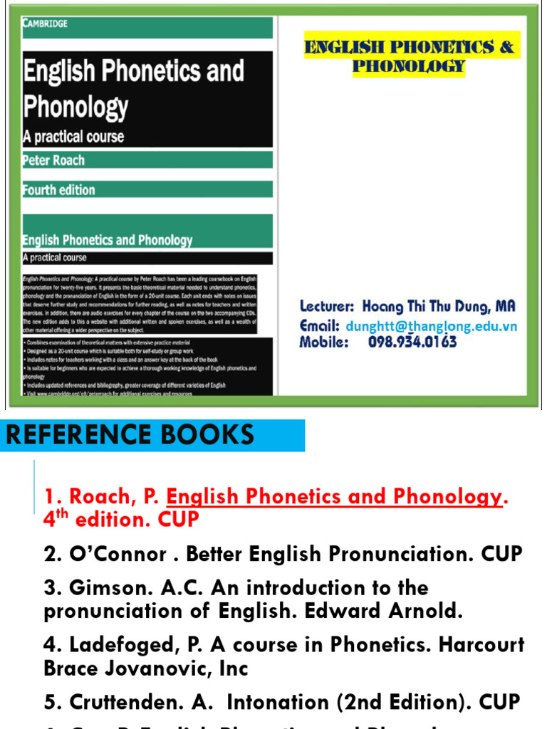 Slide Week 1 - Introduction To English Phonetics&phonology | PDF