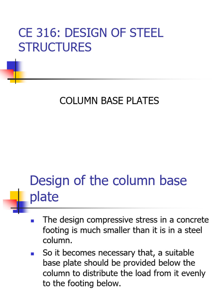 lecture7-COLUMN BASE PLATES | PDF