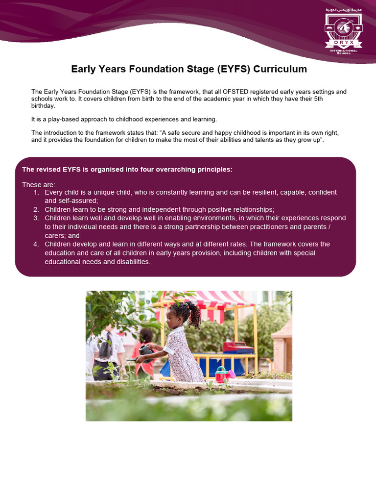 Early Years Curriculum Information | PDF
