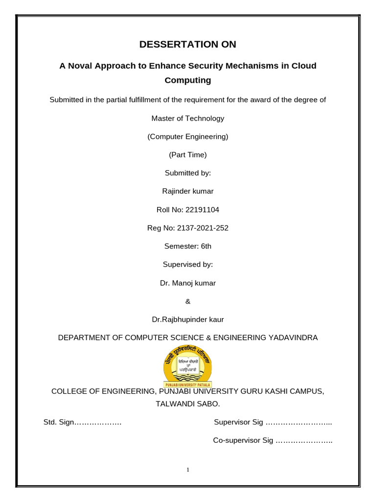DESSERTATION Rajinder 1 | PDF