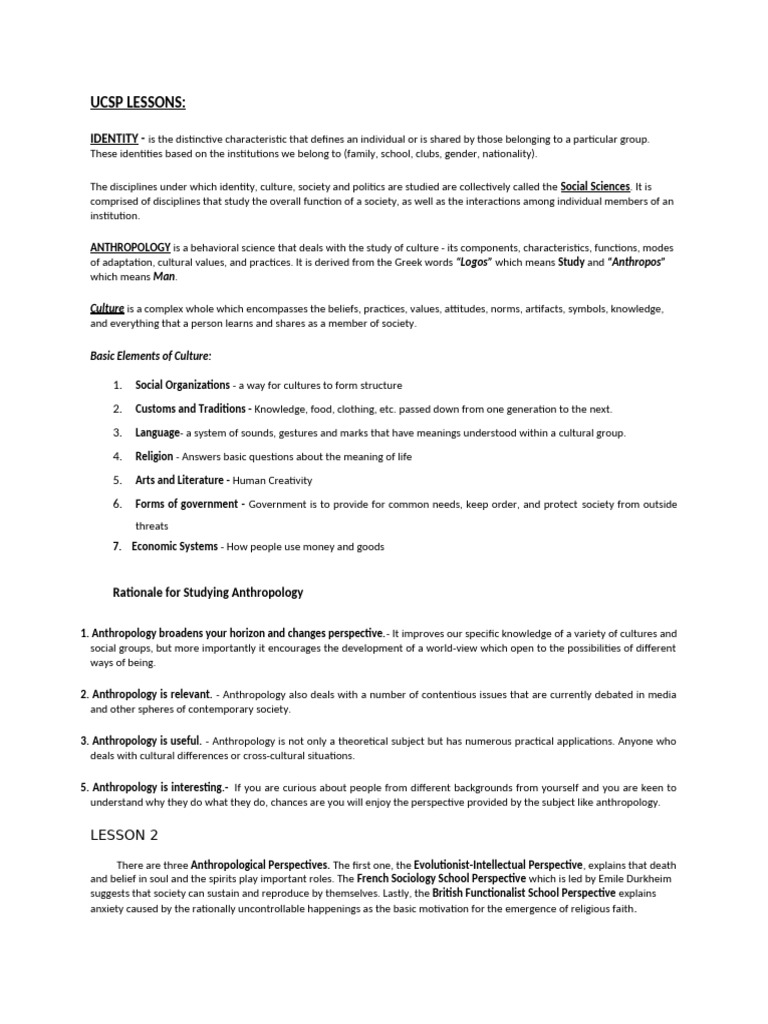 Ucsp Lessons Q3 | PDF