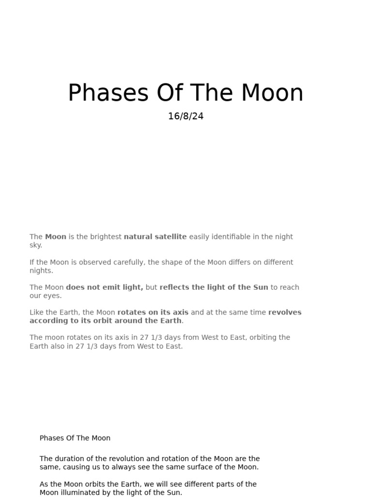 Phases of The Moon | PDF