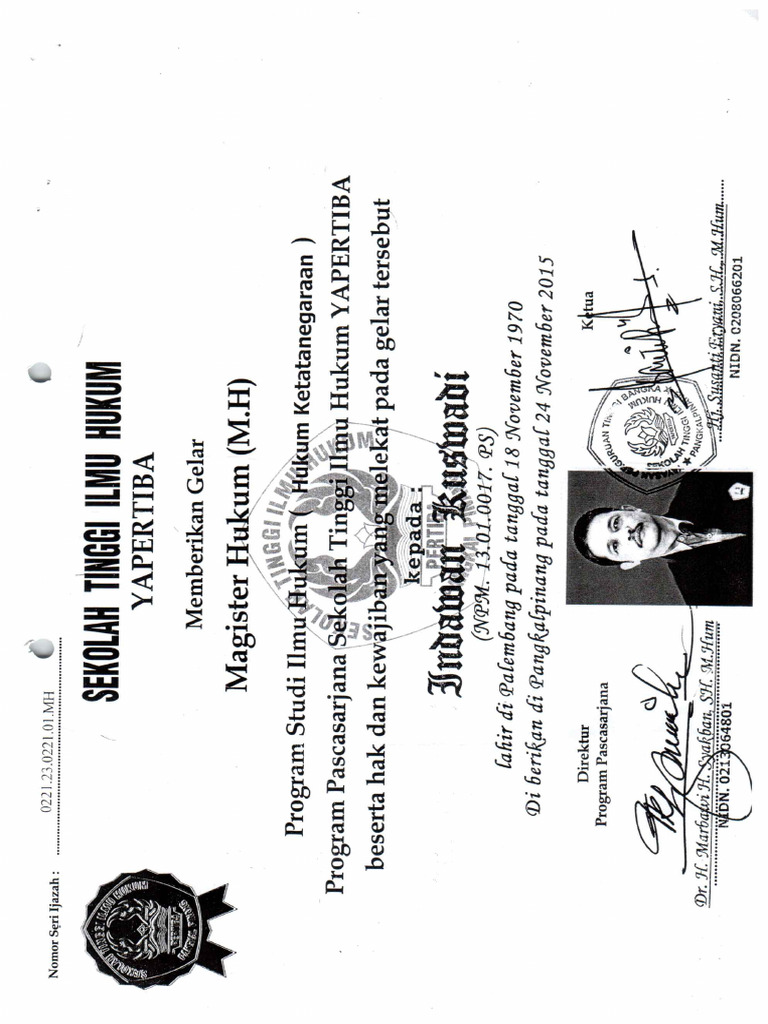 Ijazah s2 Indawan Kuswadi | PDF