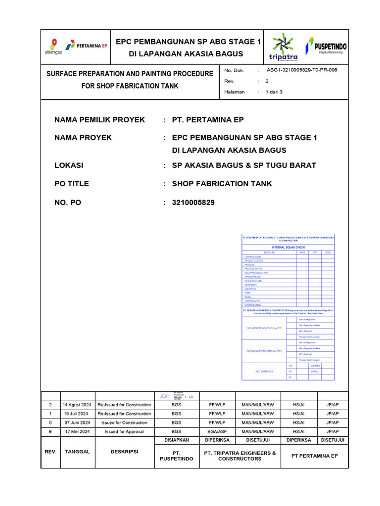 ABG 3210005829 T0 PR 006 - Rev.2 - Surface Preparation & Painting Procedure | PDF