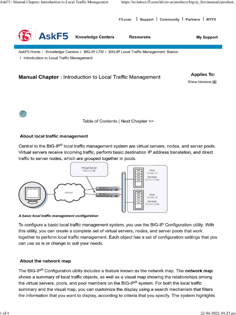 Manual Chapter: Introduction To Local Traffic Management | PDF