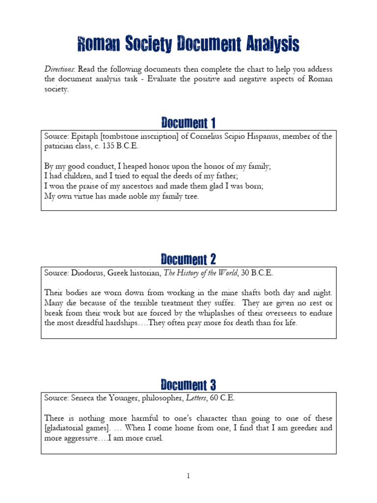 02 - Roman Society Document Analysis | PDF
