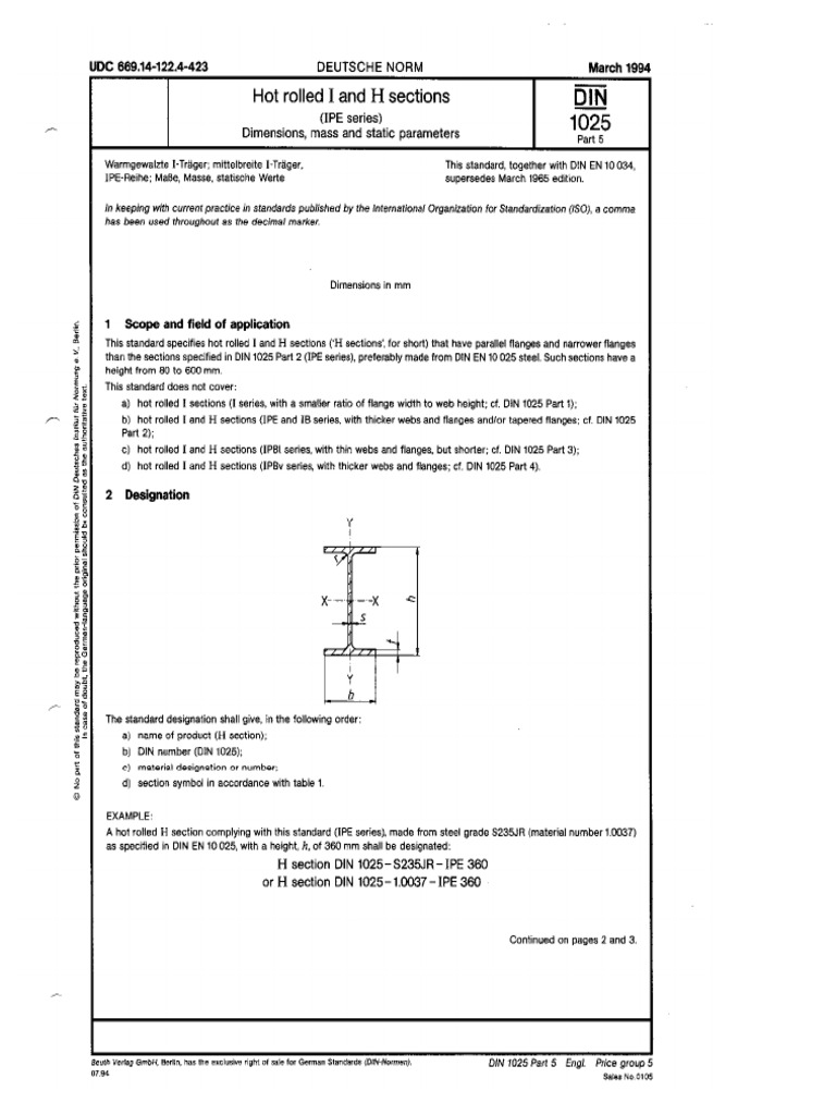 Din 1025-5 - 1994 - Eng | PDF