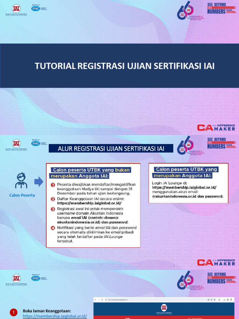 Tutorial Registrasi Ujian Sertifikasi IAI 2024 | PDF