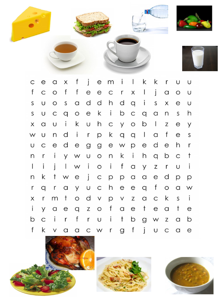 Food Wordsearch Crosswords Fun Activities Games - 95302 | PDF