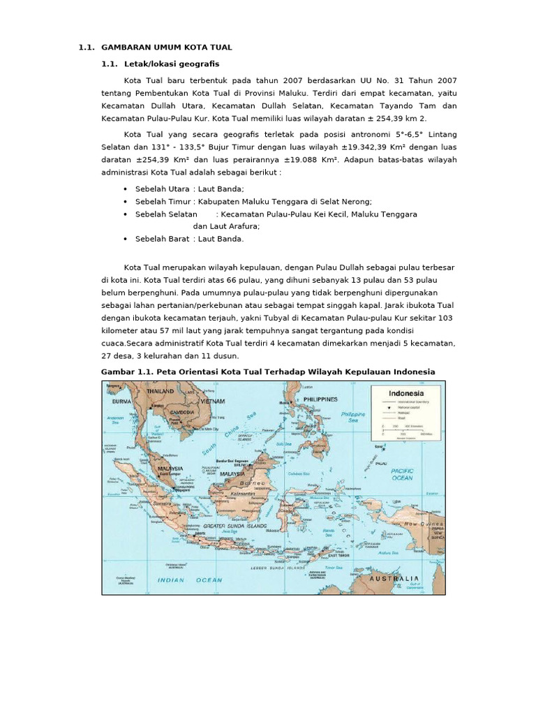 Profil Umum Kota Tual | PDF