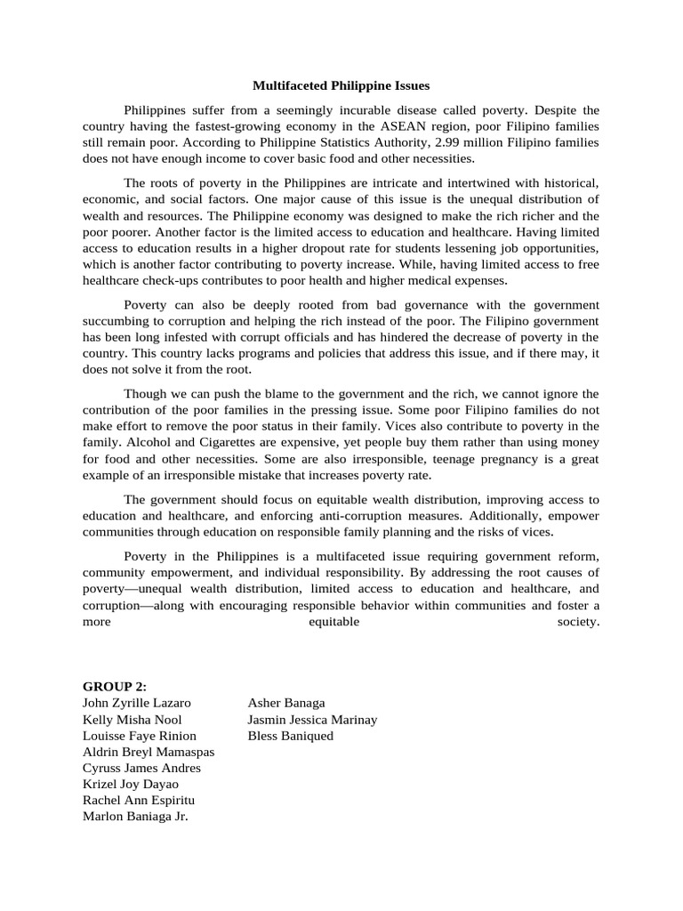 Multifaceted Philippine Issues | PDF