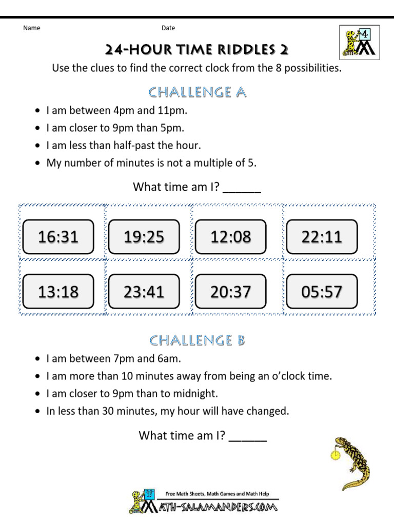 24 Hour Time Riddles 2 | PDF | Self-Improvement