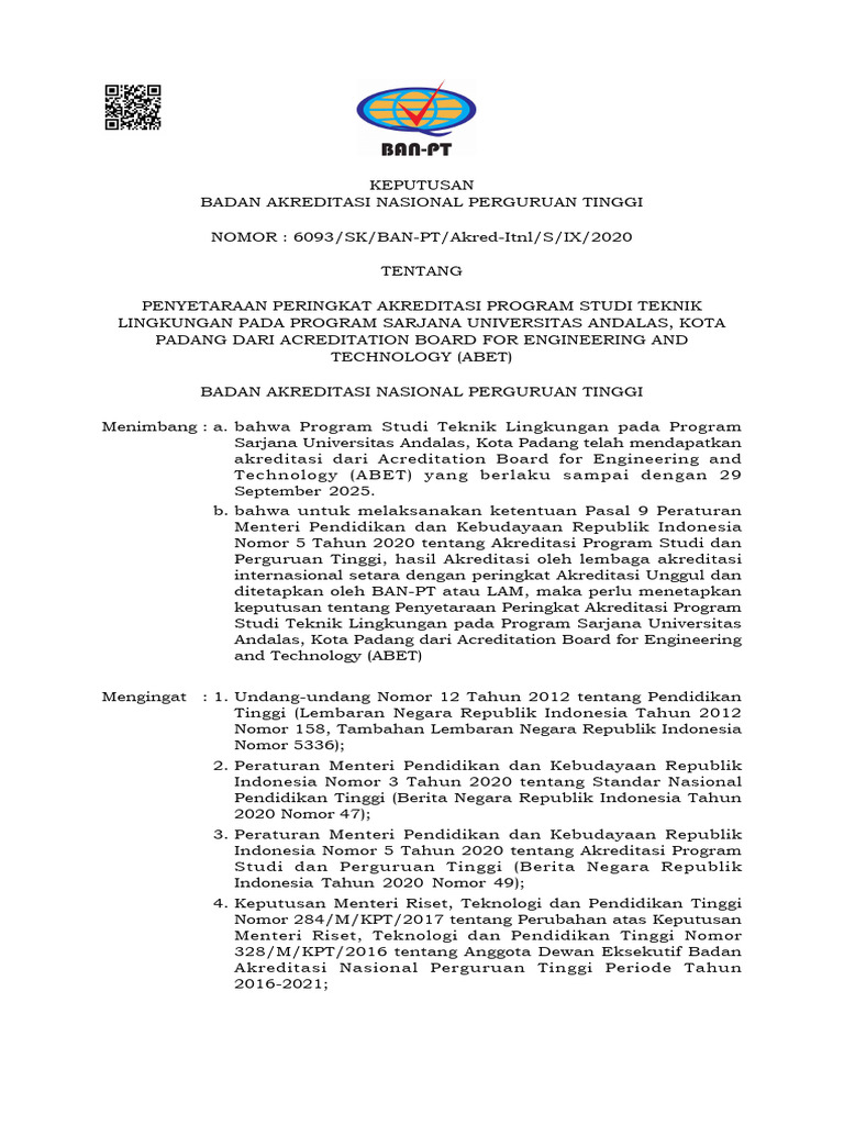 SK Akr S1 Tek. Lingkungan | PDF