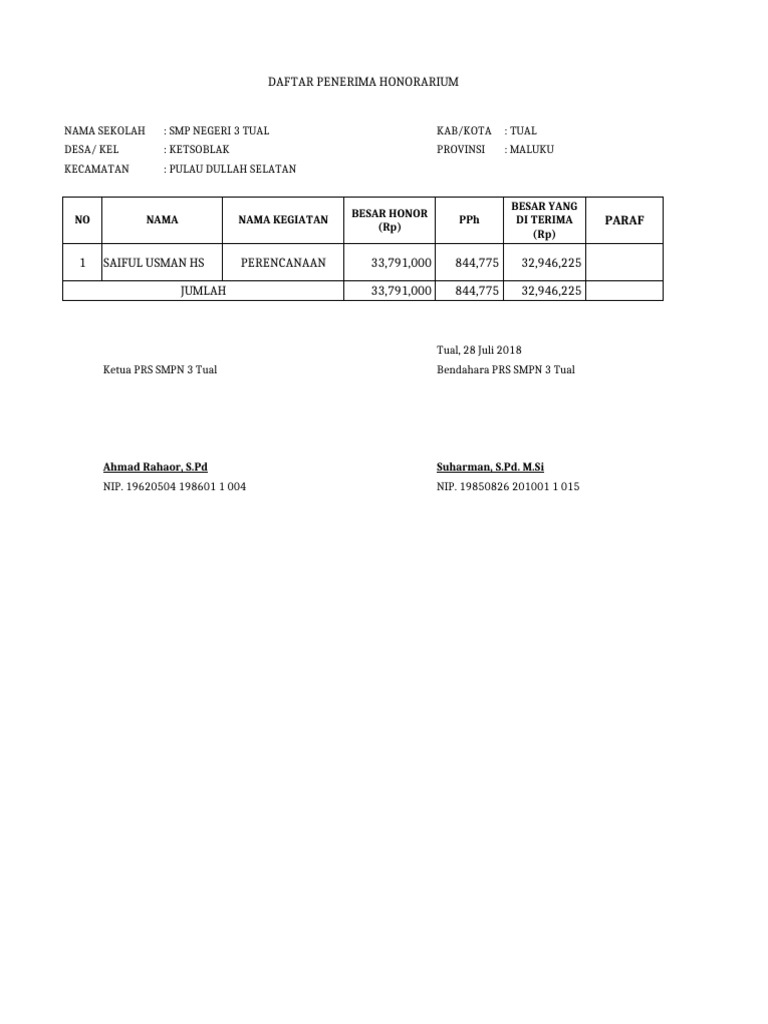 Hitungan Pajak Pak Saiful | PDF